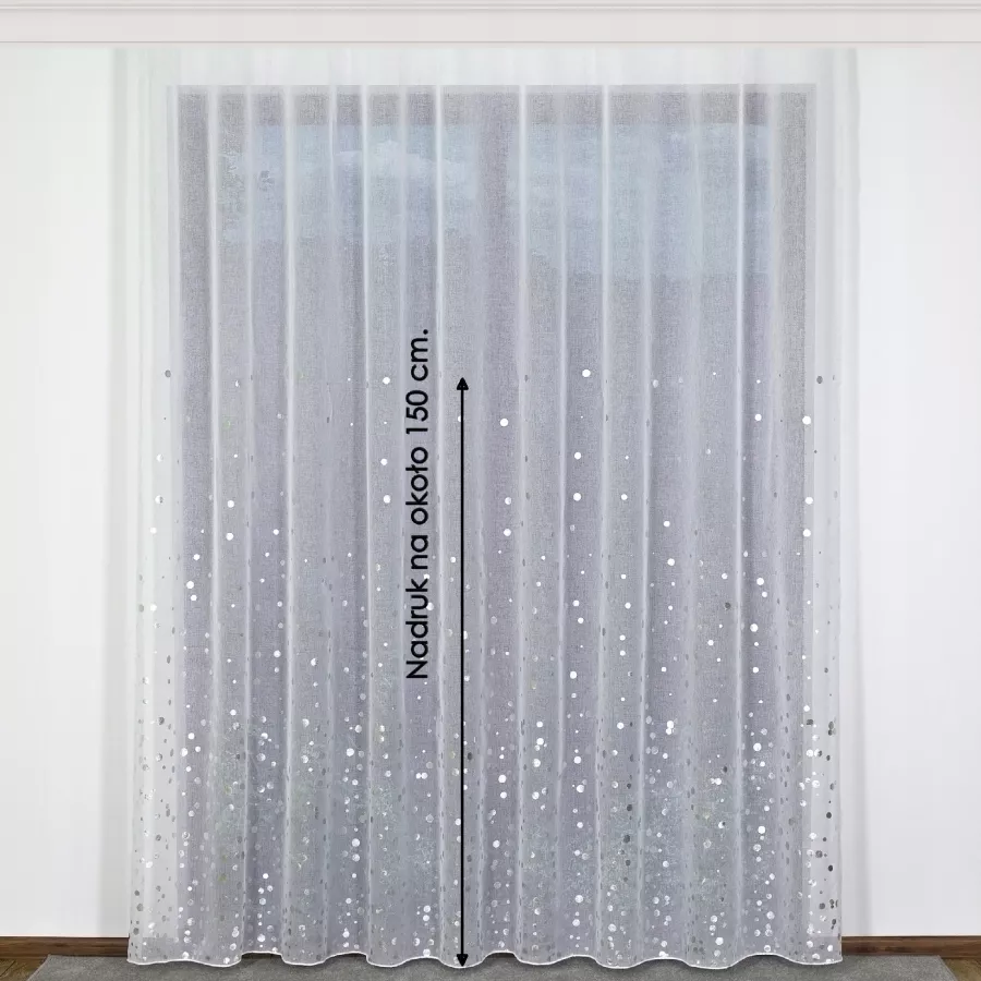 Firana etamina nowoczesna srebrne kropki ombre 300x250 ołowianka ...